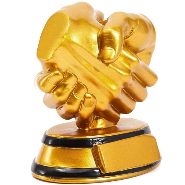 5" Gold Handshake Award Trophy Recognition Award for Friend Coworker ...