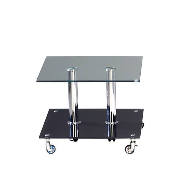 Best Master Furniture Square Black End Table with Casters - Bed Bath ...