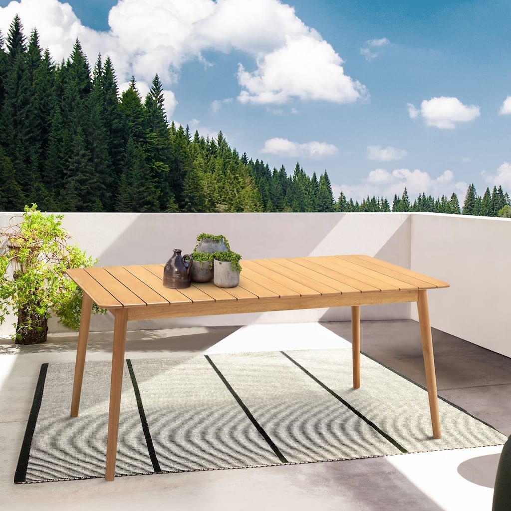 Nassau Outdoor Rectangle Dining Table in Natural Wood Finish ...