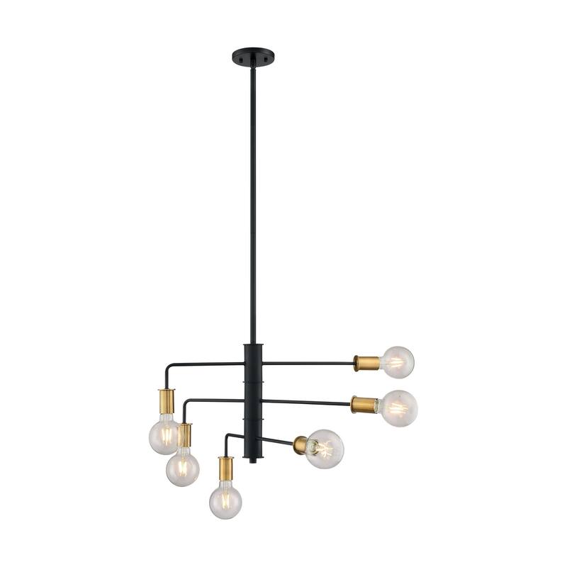 Nova Lighting Six Light Chandelier Ryder Black / Brushed Brass - exact ...