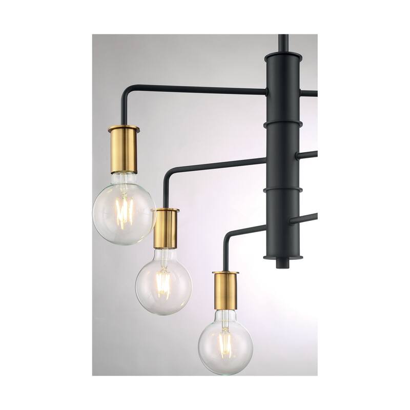 Nova Lighting Six Light Chandelier Ryder Black / Brushed Brass - exact ...