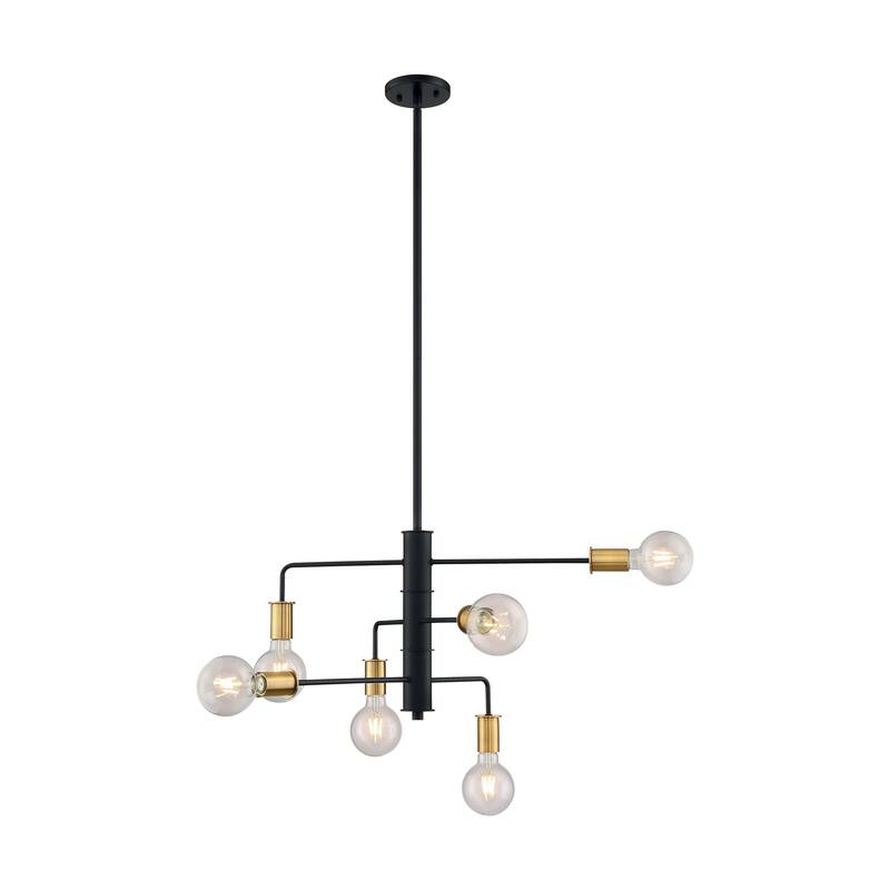 Nova Lighting Six Light Chandelier Ryder Black / Brushed Brass - exact ...