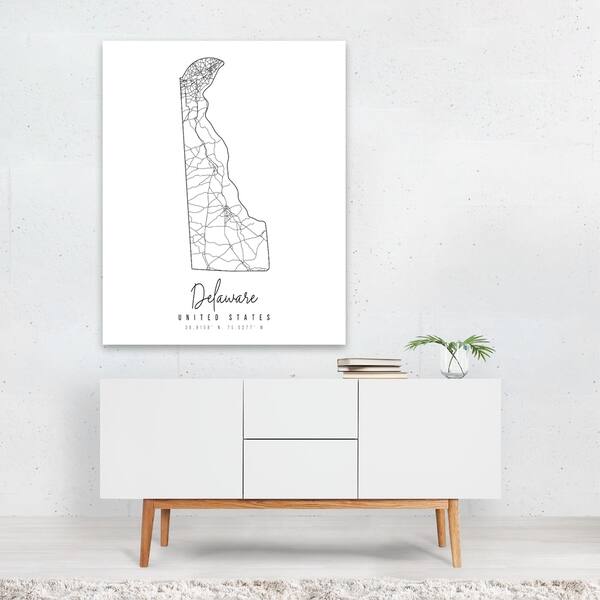 Delaware Maps Minimal Unframed Wall Art Print/Poster - Bed Bath ...