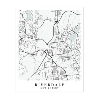 Riverdale New Jersey Color Map Maps Unframed Wall Art Print/Poster ...