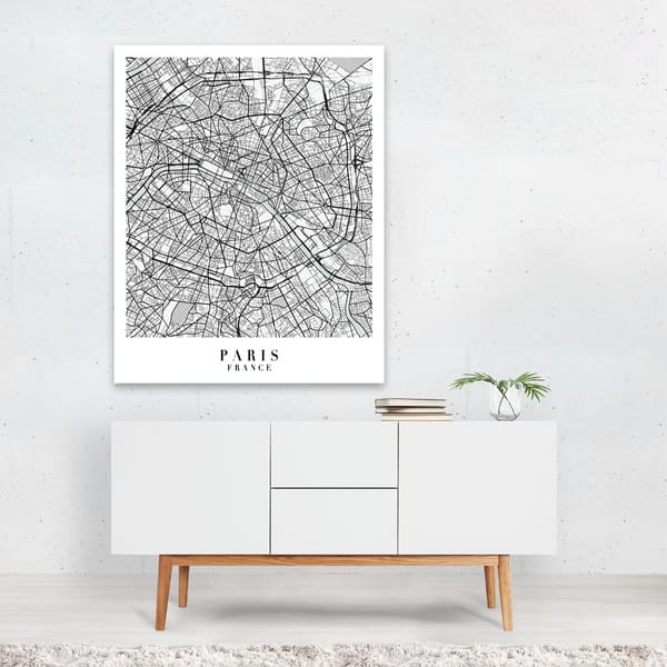 France Maps Minimal Urban Unframed Wall Art Print/Poster - Bed Bath ...
