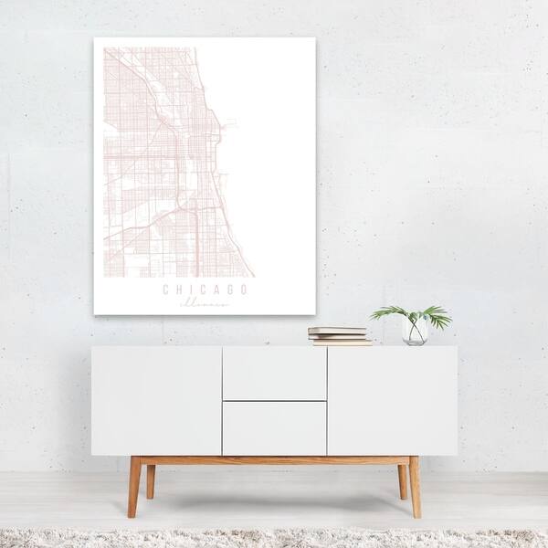 Chicago Illinois Maps Minimal Unframed Wall Art Print/Poster - Bed Bath ...