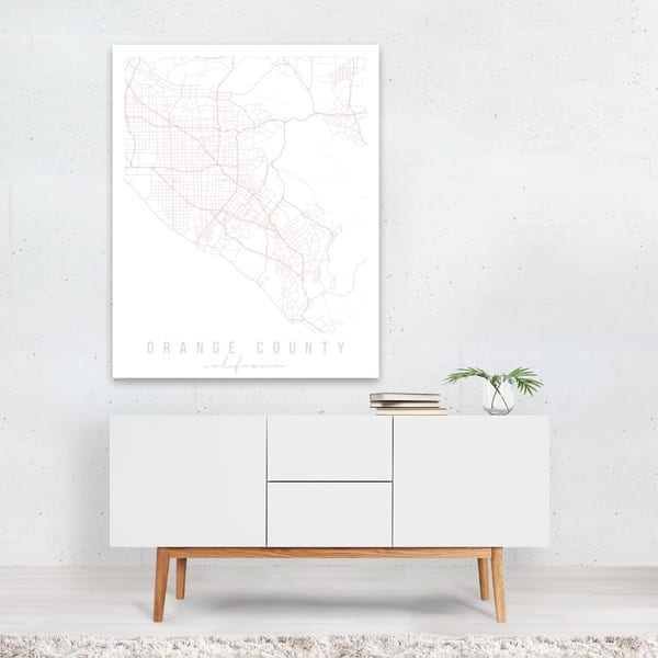 Orange County California Maps Minimal Unframed Wall Art Print/Poster ...