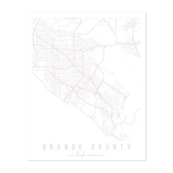 Orange County California Maps Minimal Unframed Wall Art Print/Poster ...