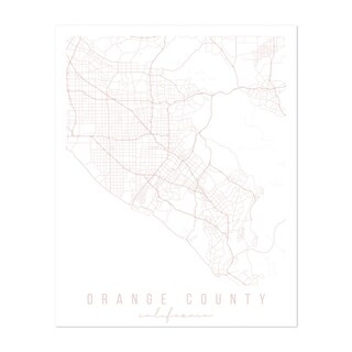 Orange County California Maps Minimal Unframed Wall Art Print/Poster ...
