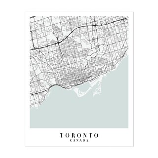 Toronto Maps Minimal Unframed Wall Art Print/Poster - Bed Bath & Beyond ...