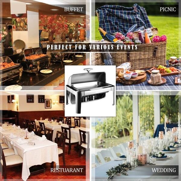 ZOKOP 6/9 Quart Stainless Steel Top-Grade Clamshell Buffet Stove - Bed ...