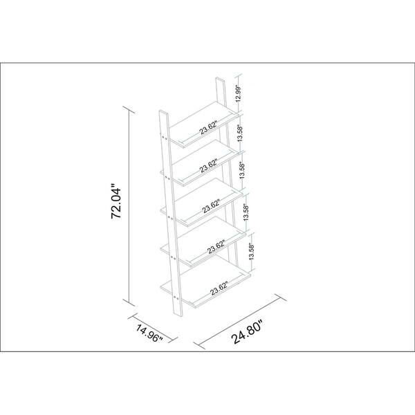 Cooper 5-Shelf Floating Ladder Bookcase by Manhattan Comfort - Bed Bath ...