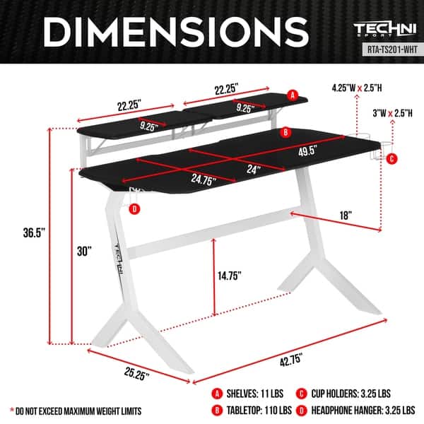 Modern Metal Gaming Desk - Bed Bath & Beyond - 31094035