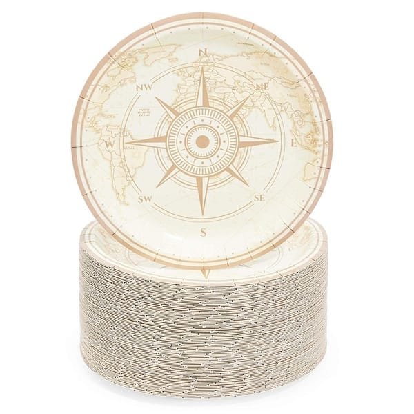 80-Pack World Adventure Themed Disposable Paper Plates 7" for ...