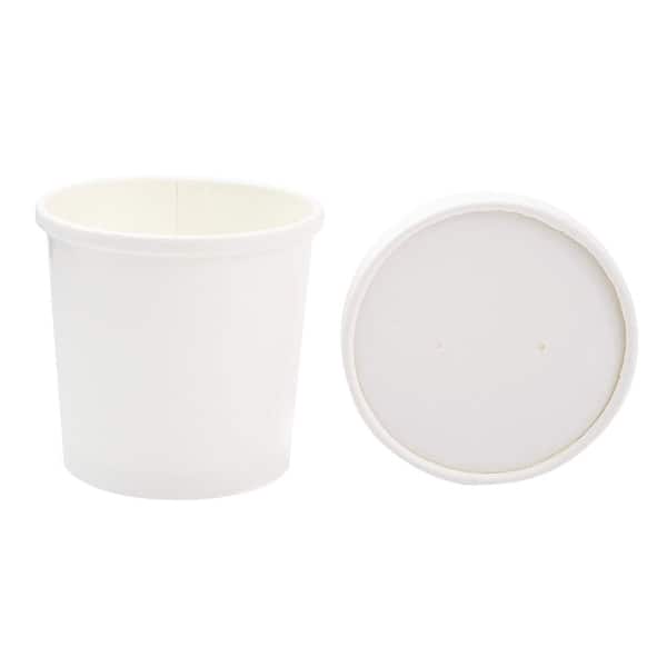 50 Pack 12oz Paper Ice Cream Dessert Soup Food Storage Meal Prep Cups ...