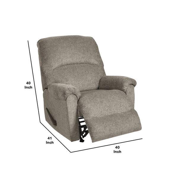 Fabric Upholstered Rocker Recliner with Deep Tufted Footrest, Gray ...