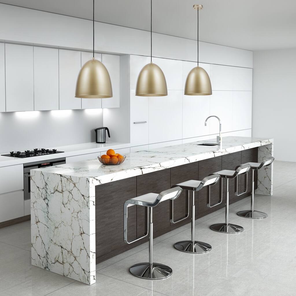 Irvine 1-Light Black Pendant Light, White Interior, LED Bulb Included ...