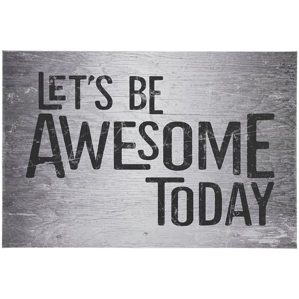 Motivational Script Canvas Wall Art with Wooden Frame, Black and White ...