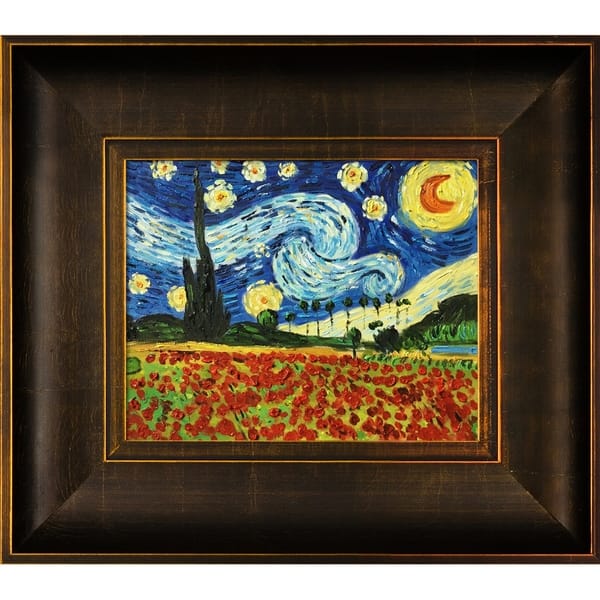 La Pastiche Starry Poppy Collage with Veine D'Or Bronze Scoop Frame, 15 ...