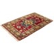 Hand-knotted Melis Red Wool Rug - 5'1