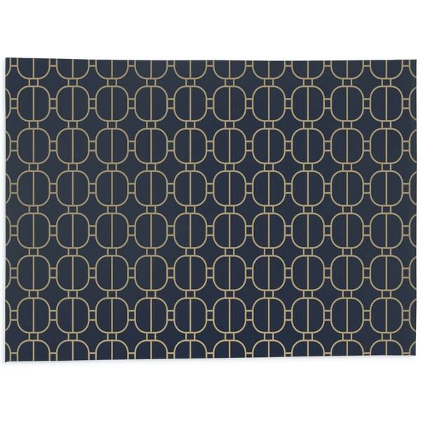 FITZWATER NAVY & GOLD Kitchen Mat By Kavka Designs - Bed Bath & Beyond ...