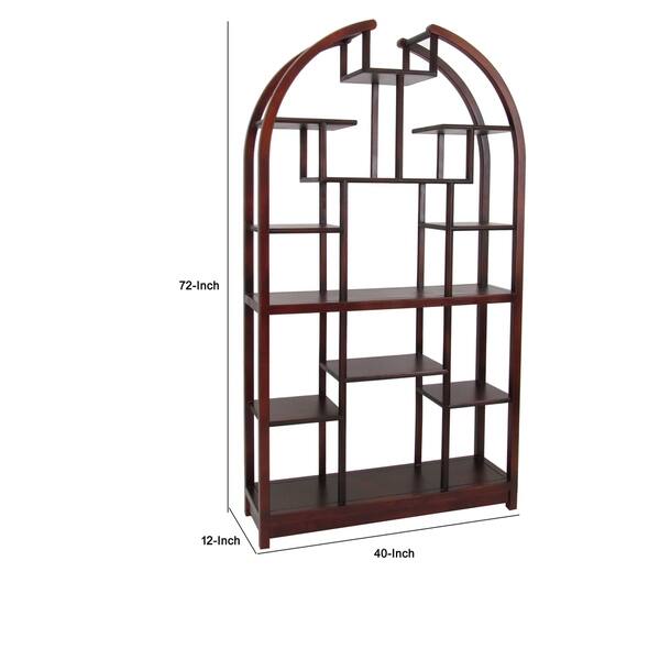 Arched Shape Display Unit with Multiple Shelves, Dark Brown - Bed Bath ...