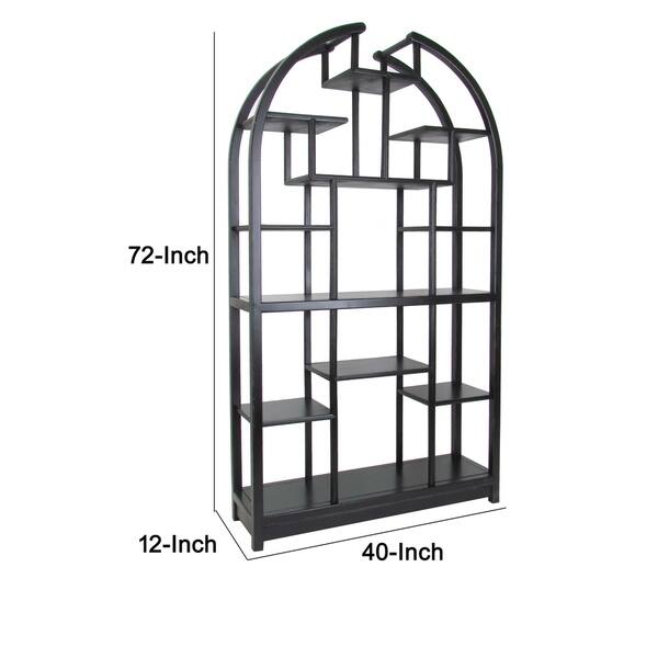 Arched Shape Display Unit with Multiple Shelves, Antique Black - On ...