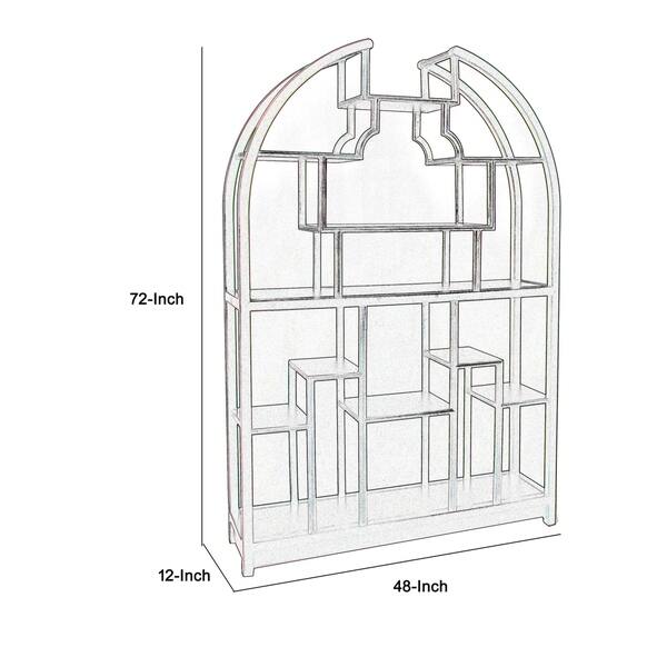 Arch Shape Display Unit with Asymmetric Shelves, Dark Brown - Bed Bath ...
