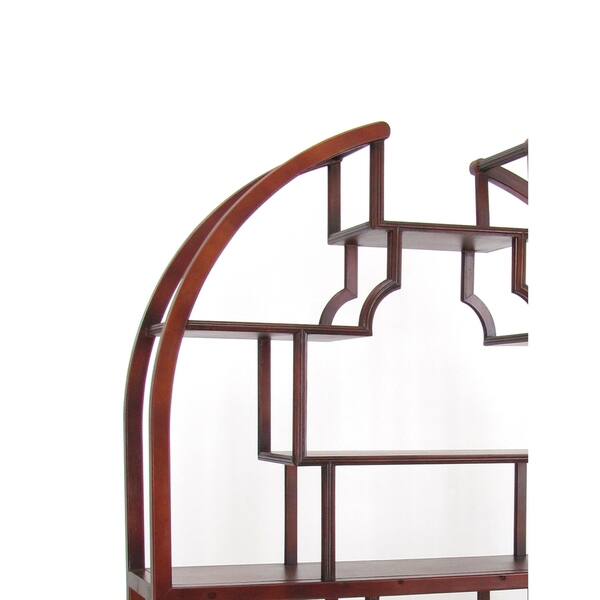 Arch Shape Display Unit with Asymmetric Shelves, Dark Brown - Bed Bath ...