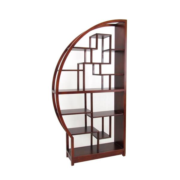 Half Arch Shape Display Unit with Multiple Shelves, Dark Brown - Bed ...
