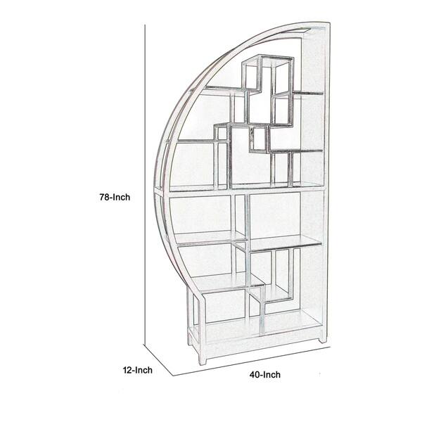 Half Arch Shape Display Unit with Multiple Shelves, Dark Brown - Bed ...