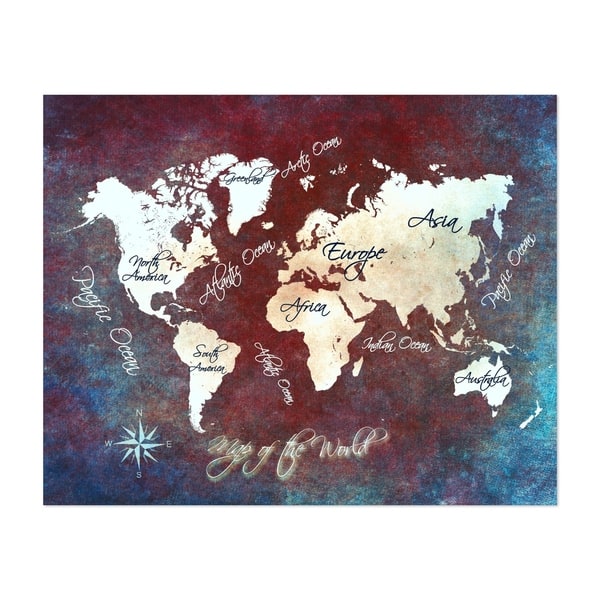 Atlas Map Map Of The World Maps Travel Unframed Wall Art Print/Poster ...