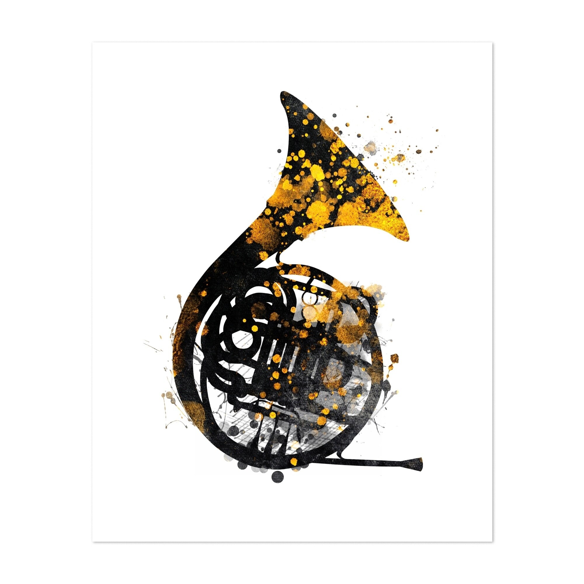 French horn Line art Digital Download Print Music wall art Home Décor ...
