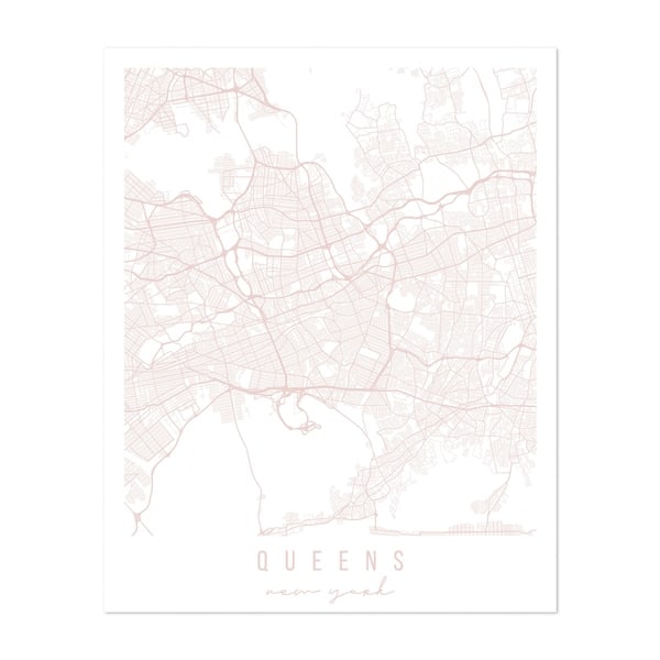 Queens New York Maps Minimal Unframed Wall Art Print/Poster - Bed Bath ...