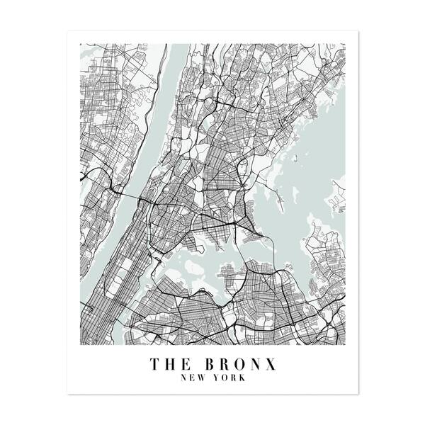 The Bronx Bronx New York Maps Minimal Unframed Wall Art Print/Poster ...