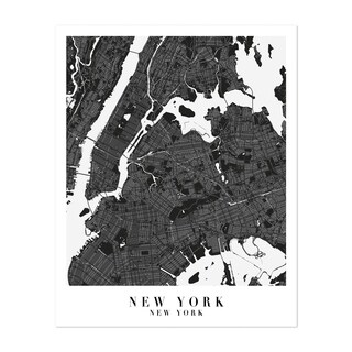 New York Maps Minimal Unframed Wall Art Print/Poster - Bed Bath ...