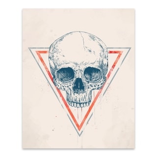 Blue Geometric Ink Red Skull Triangles Metal Wall Art Print - Bed Bath ...