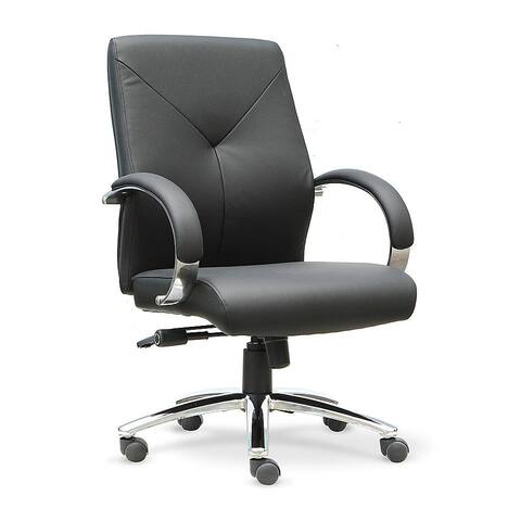 Porch & Den Easment Mid Back Leather Office Chair - 25" x 26" x 44 ...