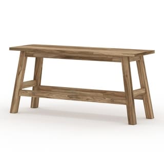 Leland Rubber Wood Indoor Modern Bench - Brown - Bed Bath & Beyond ...