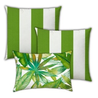 Hawaiian Mangroves Indoor/Outdoor Pillow, Set of 2 Large & 1 Lumbar ...
