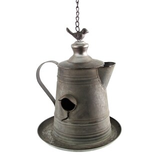Hanging Galvanized Teapot Birdhouse & Feeder "Tea Kettle" - Bed Bath ...