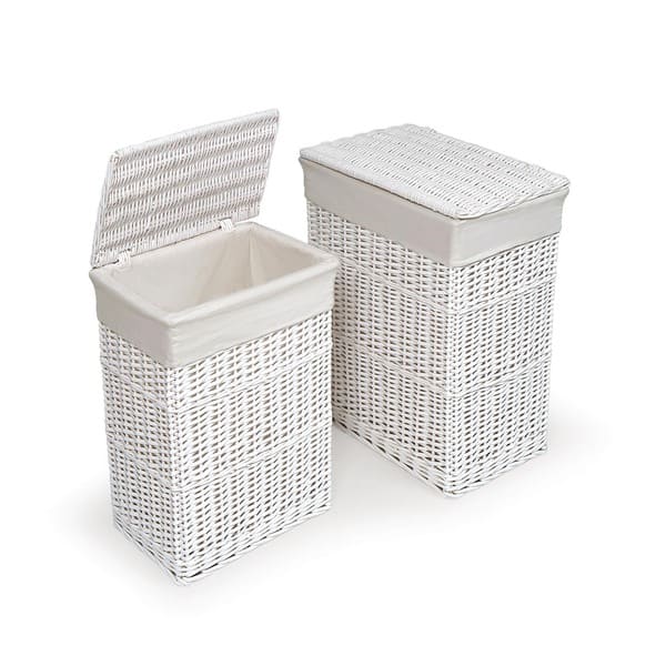 White Hamper with Liners (Set of 2) - Bed Bath & Beyond - 3153125