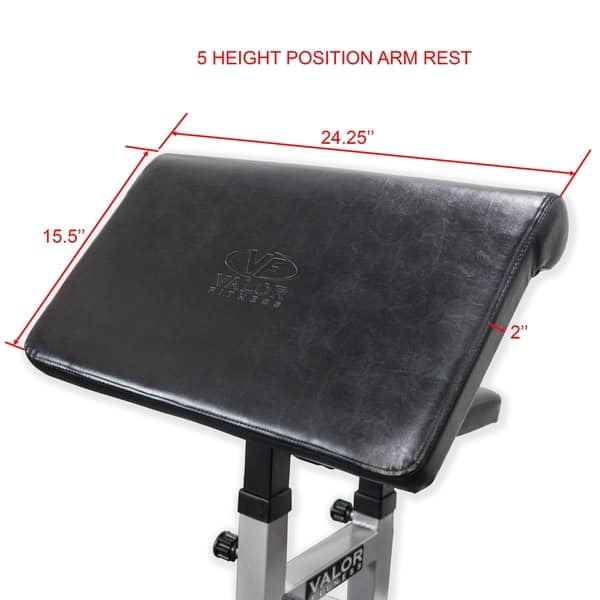 Valor Fitness CB-6 Adjustable Preacher Curl Bench for Bicep Curl ...