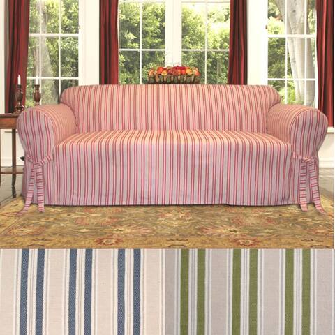 Classic Slipcovers Nantucket Round Arm Loveseat Slipcover - Overstock ...