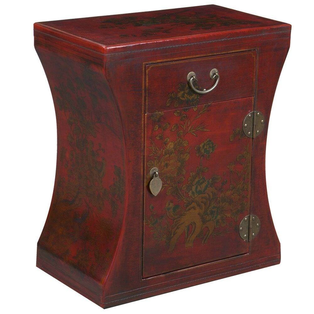 Handmade Oriental Accent End Table - Red (China) - Overstock - 3260474