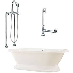 Capri Plinth Oval Tub and Floor Mount Faucet Package - Bed Bath ...