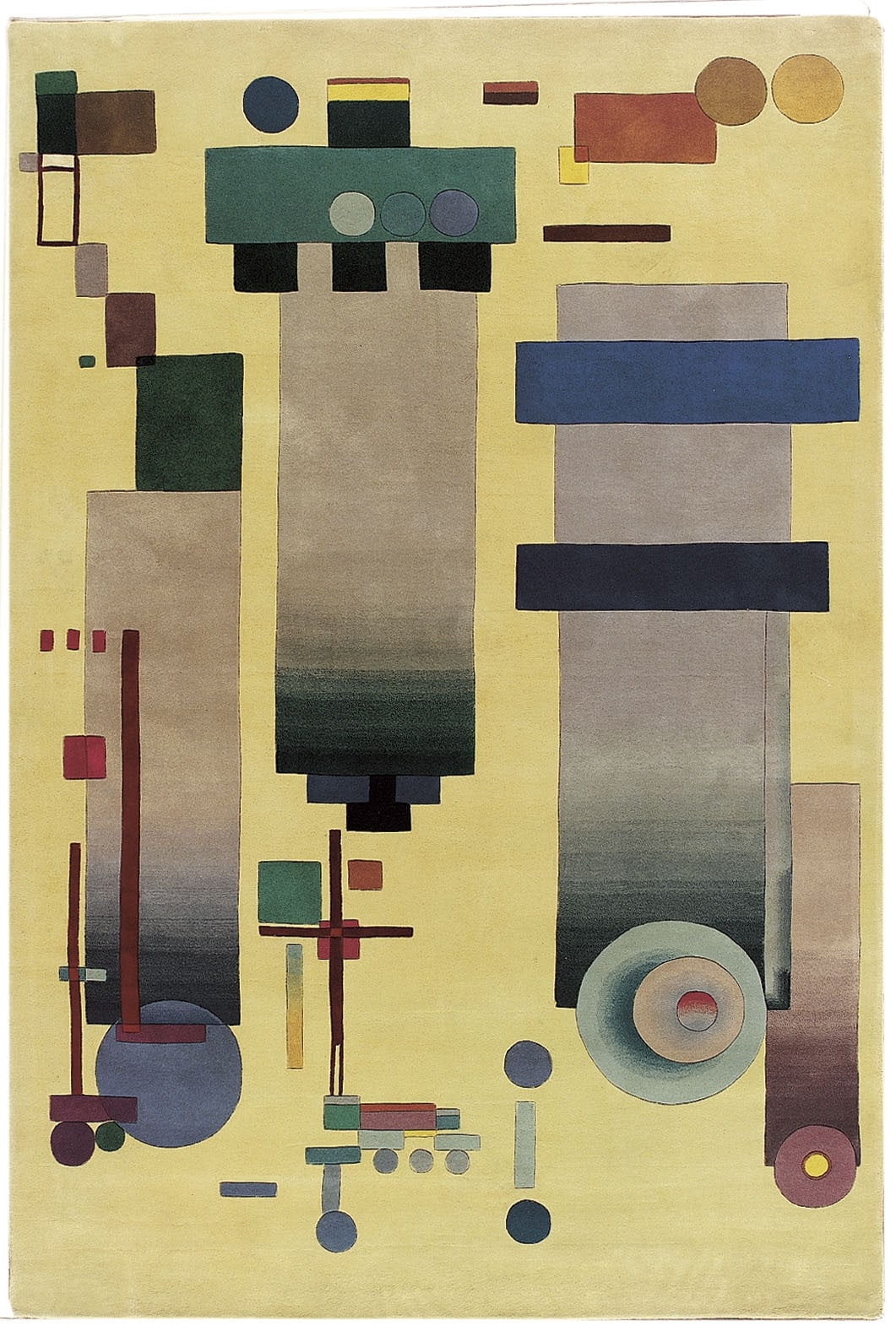 Nourison Hand-tufted Guggenheim Modern Light Gold Rug - 8'6 x 11'6 ...