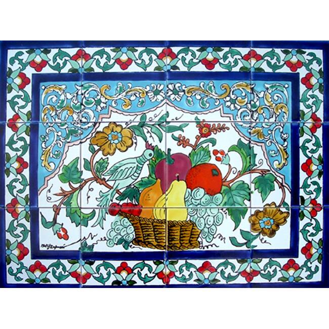 Mosaic Kitchen Backsplash 12-tile Ceramic Mural - Overstock - 3548623
