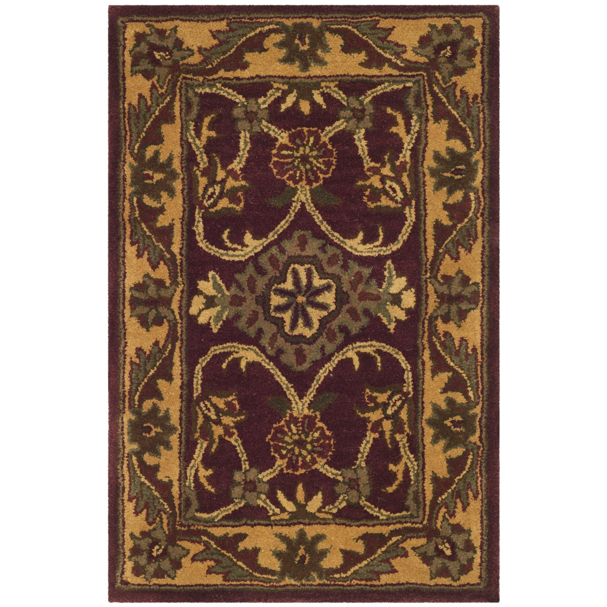 Shop Safavieh Handmade Golden Jaipur Burgundy Gold Wool Rug 2 X 3 shop-safavieh-handmade-golden-jaipur-burgundy-gold-wool-rug-2-x-3