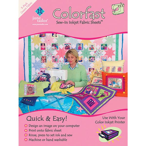 June Tailor Colorfast Sew-in Cream Inkjet Fabric Sheets (Set of 3 ...